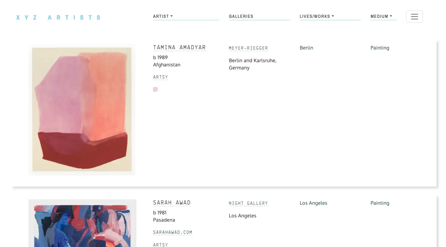 XYZ Artists | Contemporary Abstract, Minimalist and Conceptual Art